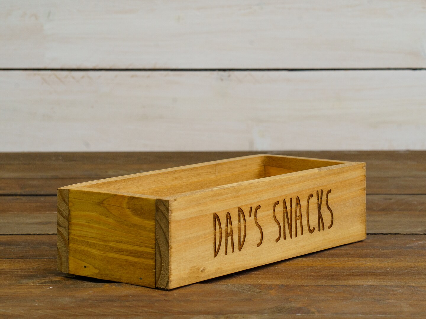 Engraved "Dad's Snacks" Wooden Candy Bar Box for Candy, Popcorn, Treats ...