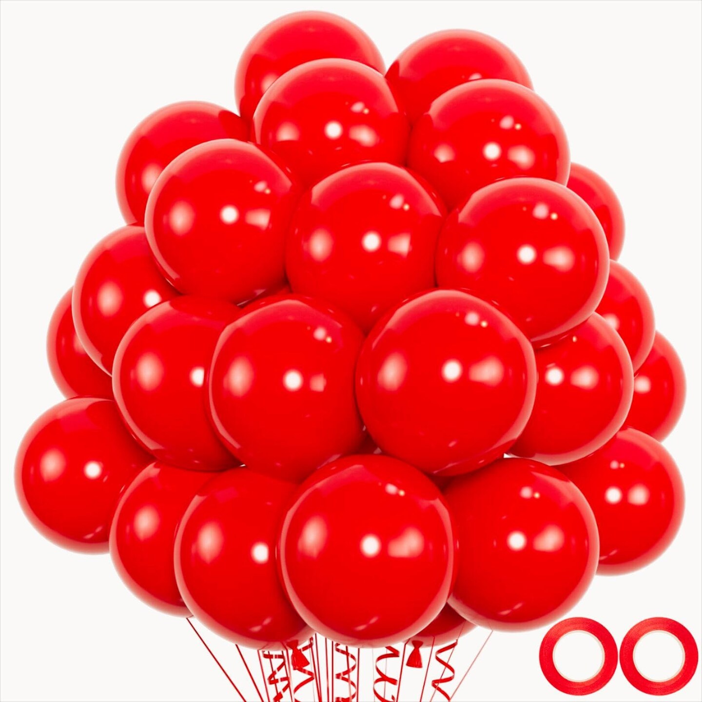 100pcs Red Balloons, 12 inch Red Latex Party Balloons Helium Quality ...