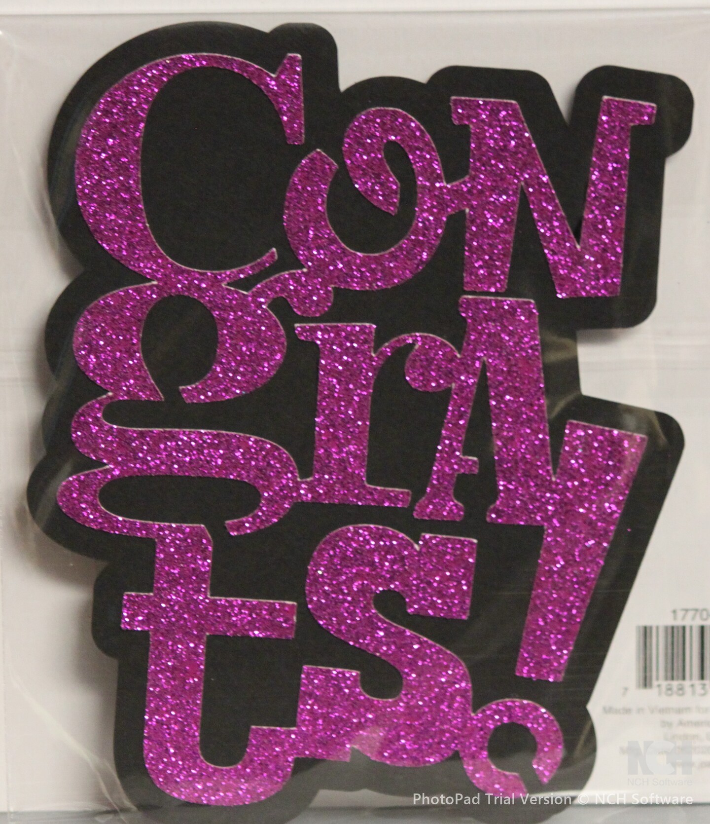 T & H Creations Congrats! Dimensional Layered Glitter Title Sticker ...