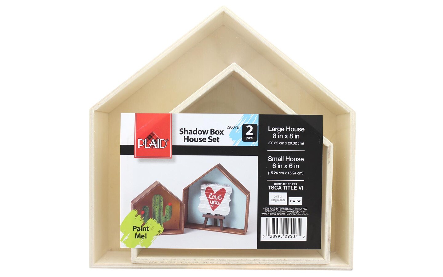 Plaid Wood Shadowbox House Set 2pc | Michaels