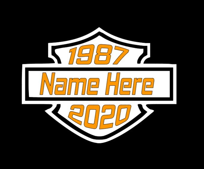 Harley davidson style memorial decal, Any Color, 9" Wide. Family ...