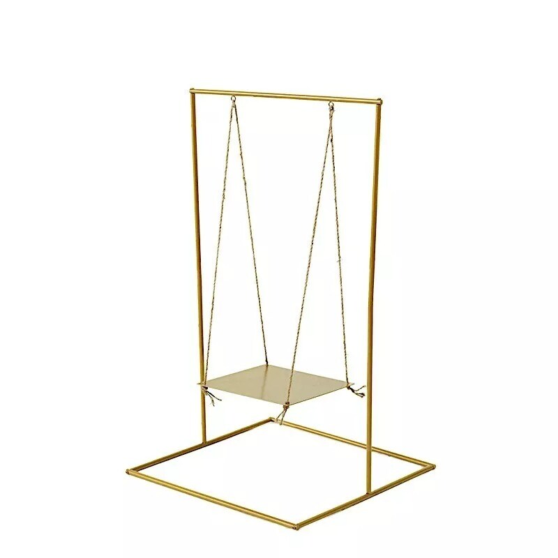3 feet Gold Metal Swing CAKE STAND Hanging Dessert Display Centerpiece ...