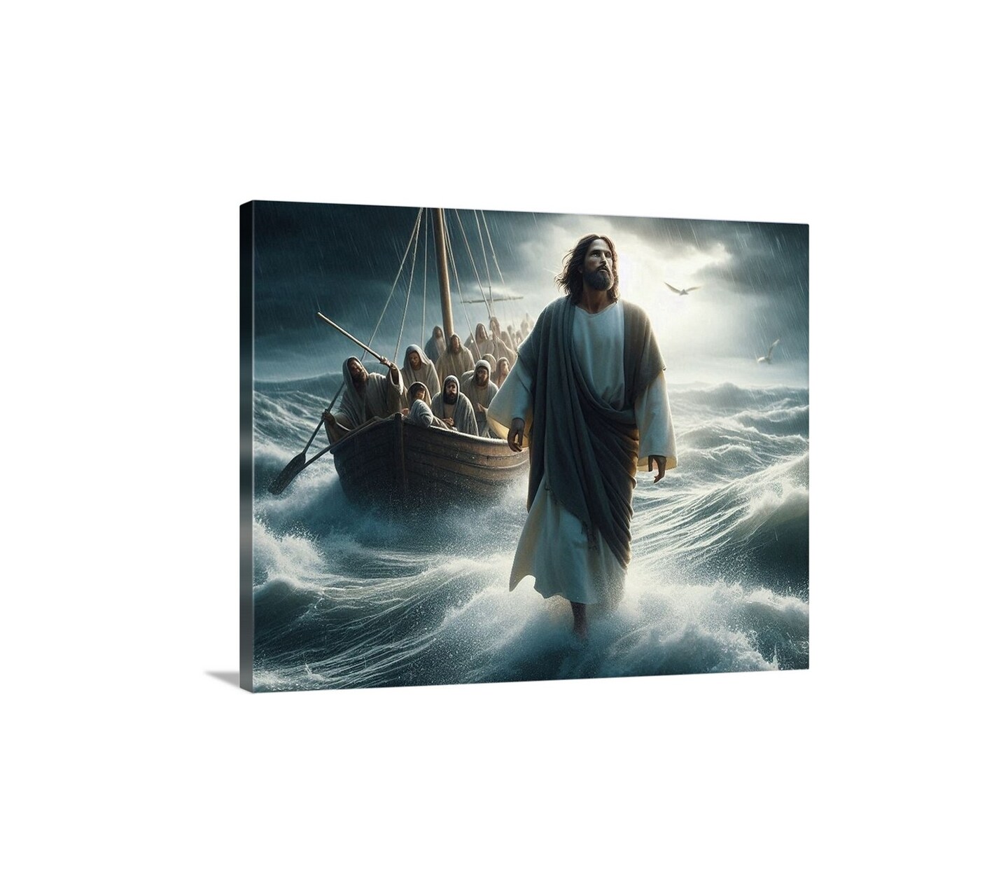 Jesus Waking On Water Canvas Wrap or Poster Photo Art Sizes Up to 24 x ...