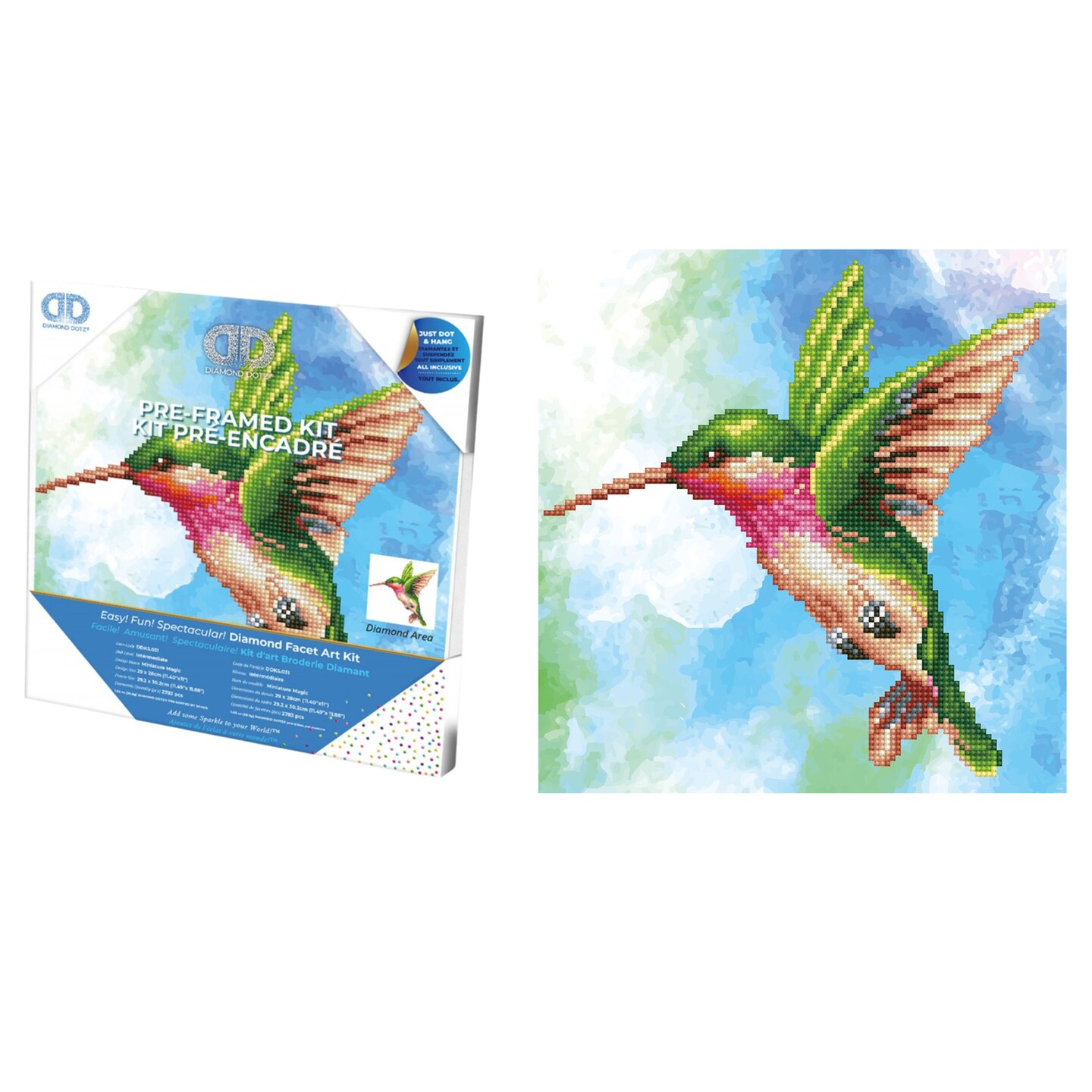 Diamond Dotz Miniature Magic with Frame Hummingbird Diamond Painting ...