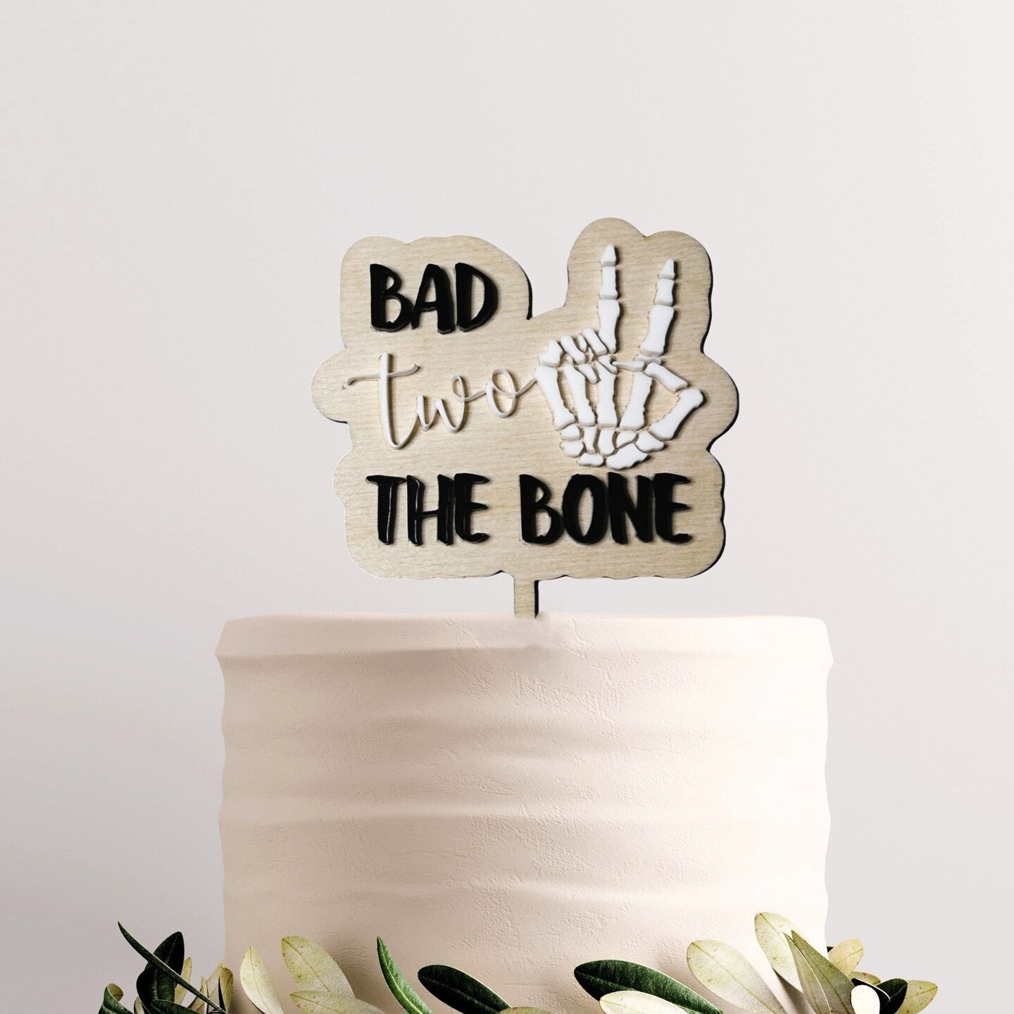 Bad Two the Bone Cake Topper - 2nd Birthday Party | MakerPlace by Michaels