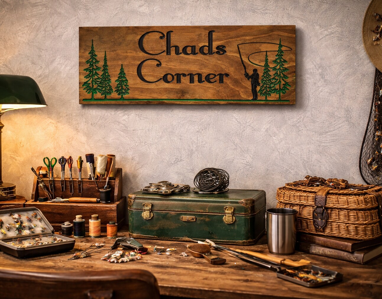 Personalized Wooden Fly Fishing Sign | Custom Cabin and Lodge Décor ...