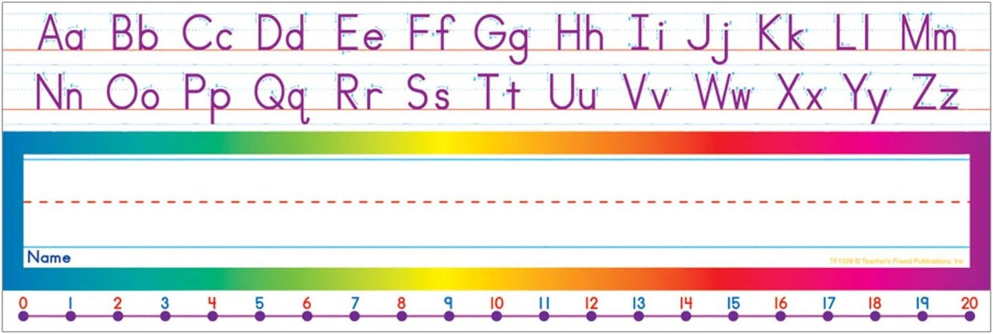 Scholastic Alphabet-Number Line Standard Name Plates, 4" x 12", 36/Set ...