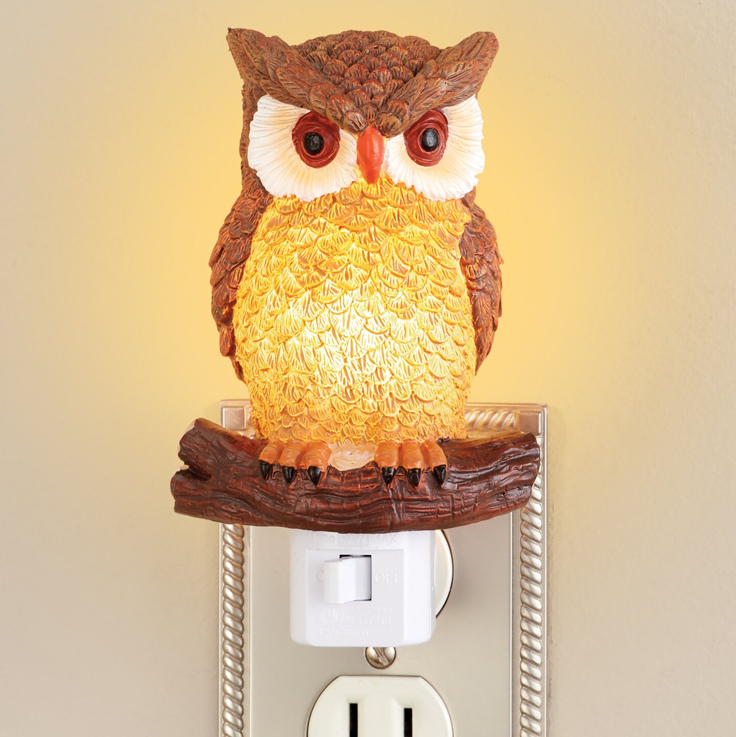 Collections Etc Hand-Painted LED Lighted Owl Plug-In Night Light | Michaels