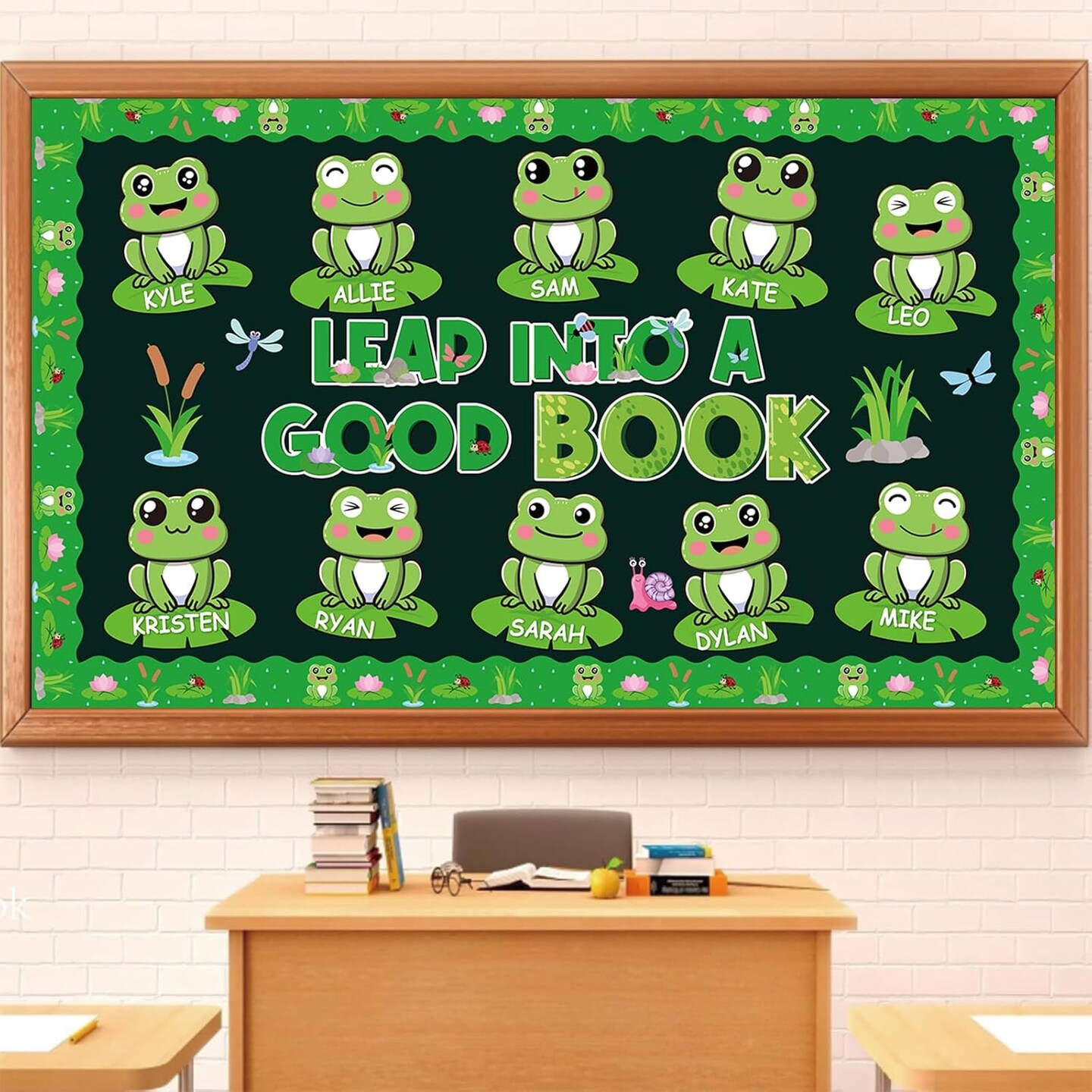 62Pcs Frog Bulletin Board Decor Set Green Back to School Paper Cutout ...