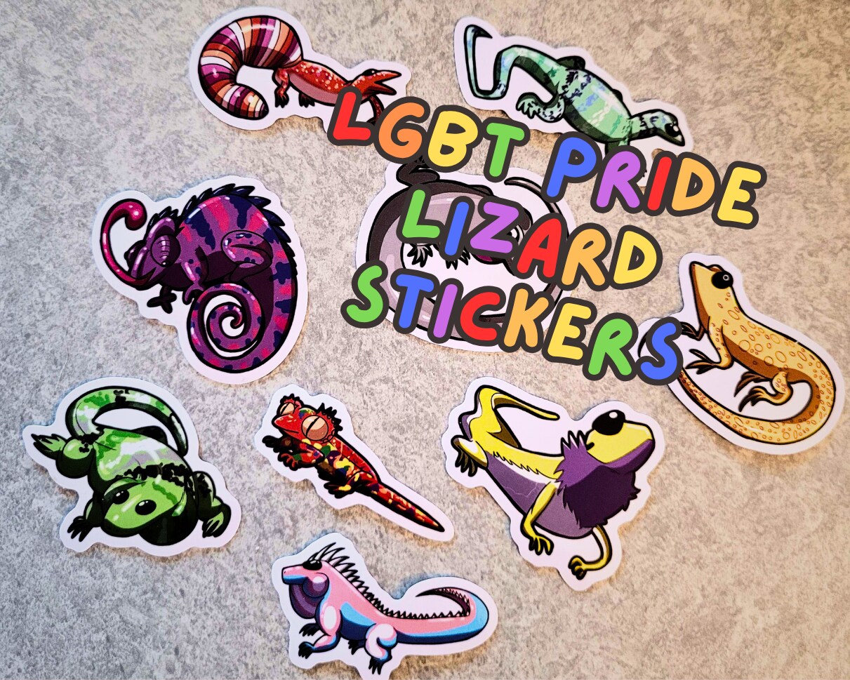 LGBT Pride Lizard Stickers, Geckos, Iguanas, Trans Pride, Gay Pride ...