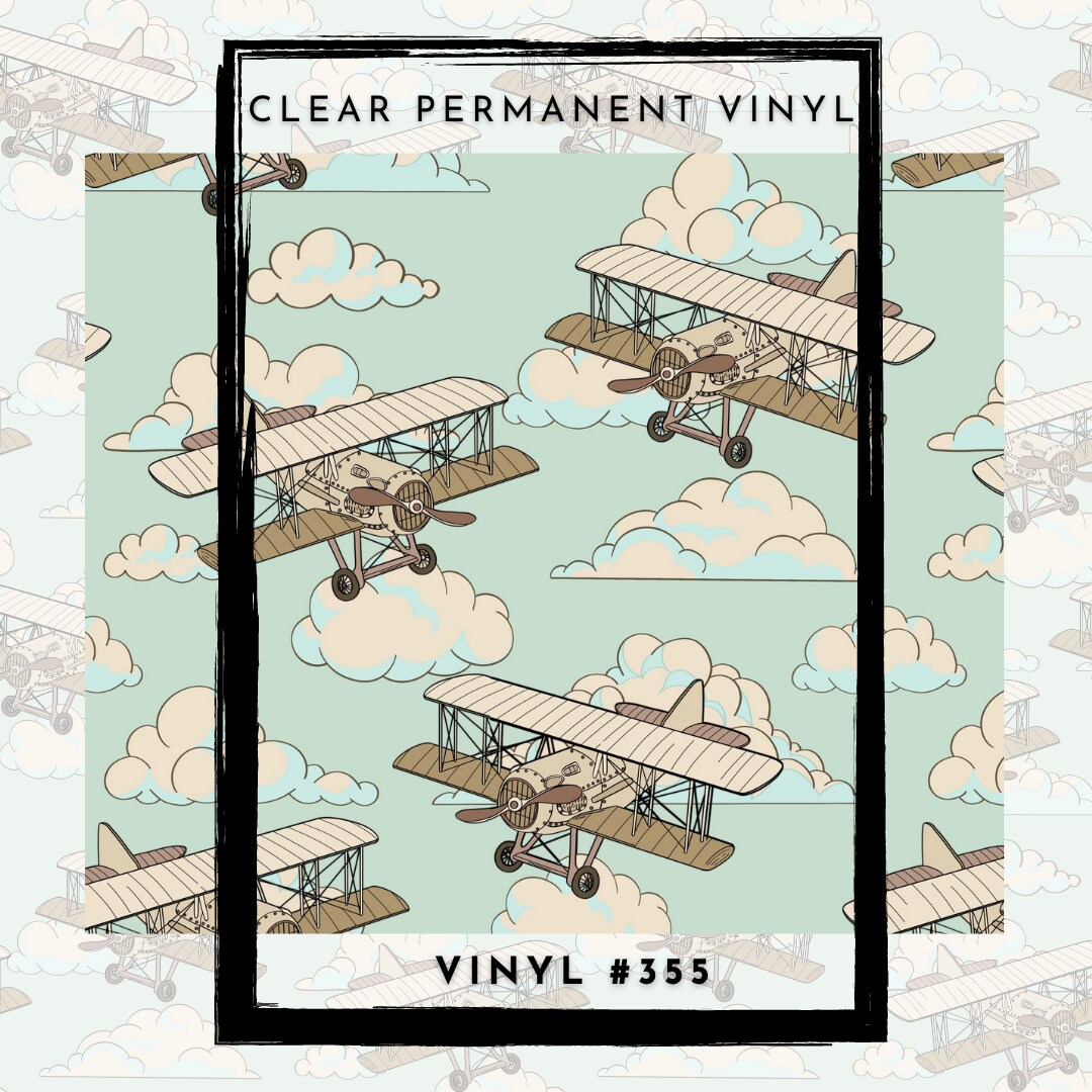 #355 CLEAR Plane Adventure Match 12x12 Pattern Vinyl | Michaels