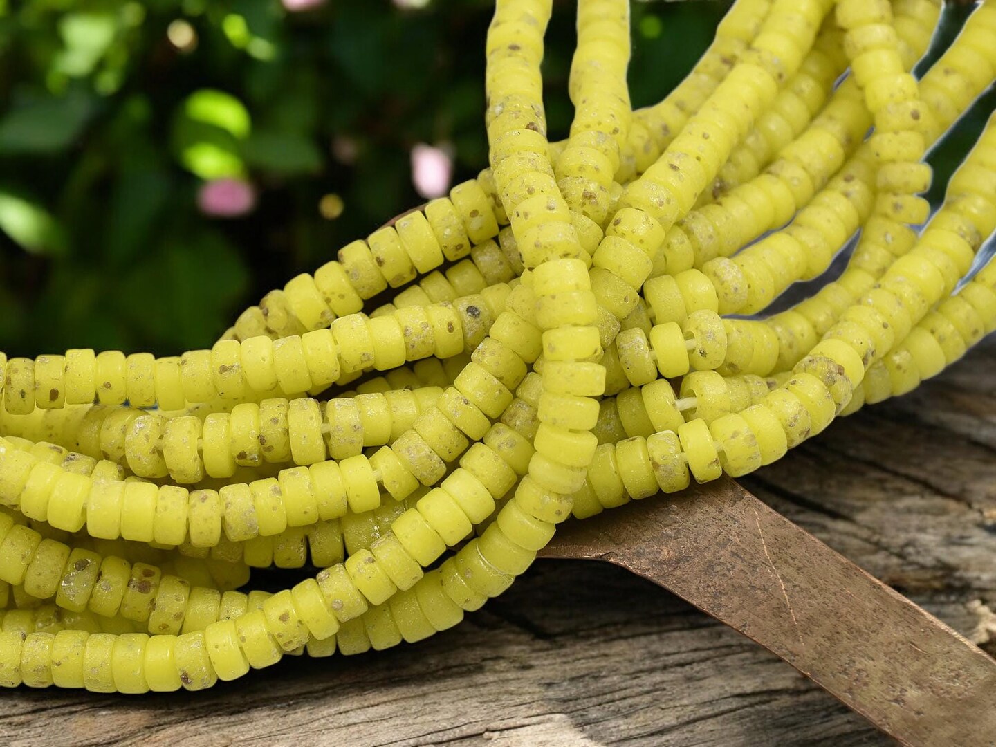 6x3mm Aged Citrus Yellow Indonesian Heishi Beads (20" Strand) | Michaels