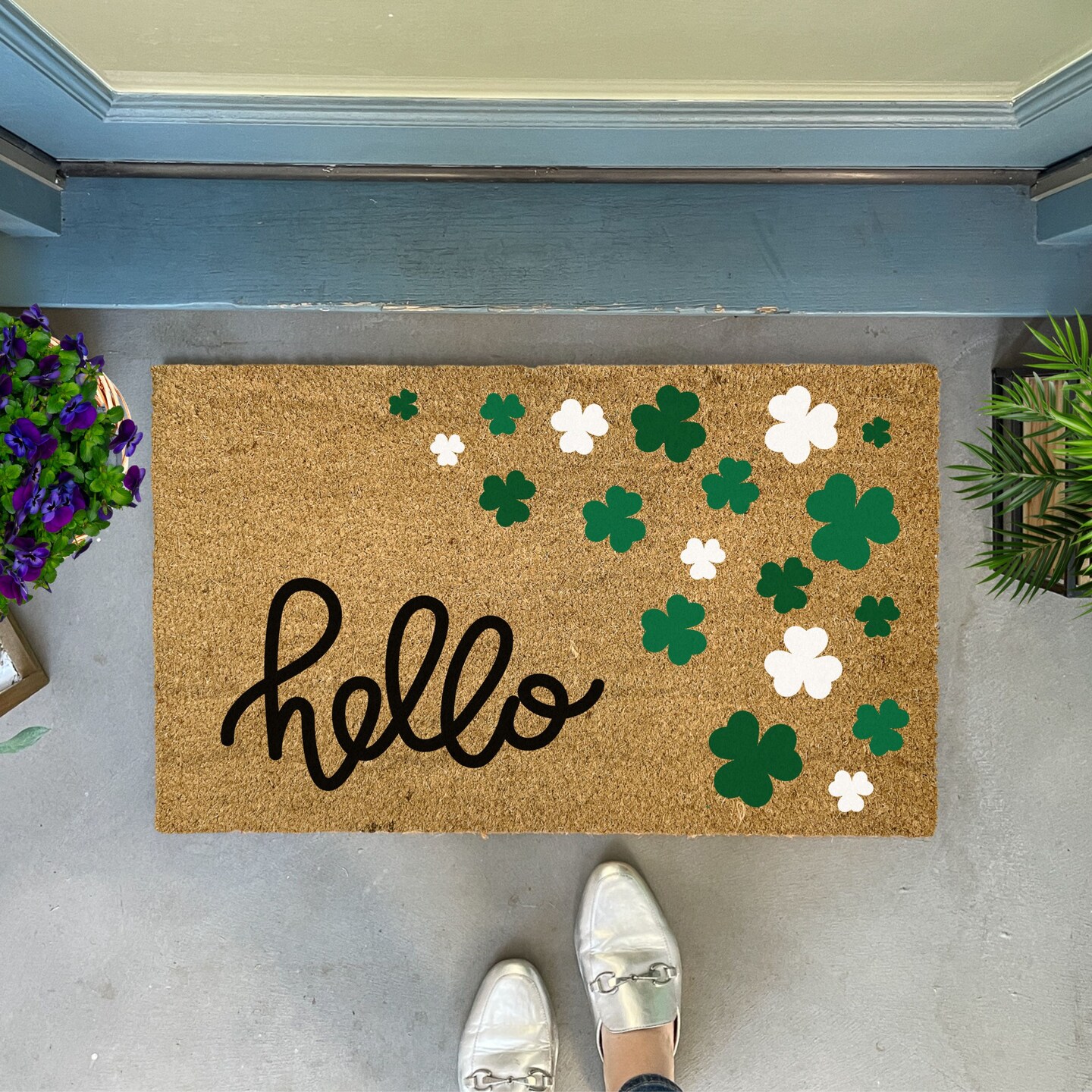 St. Patricks Decor, Shamrock Doormat, St. Patrick’s Day Doormat, Spring ...