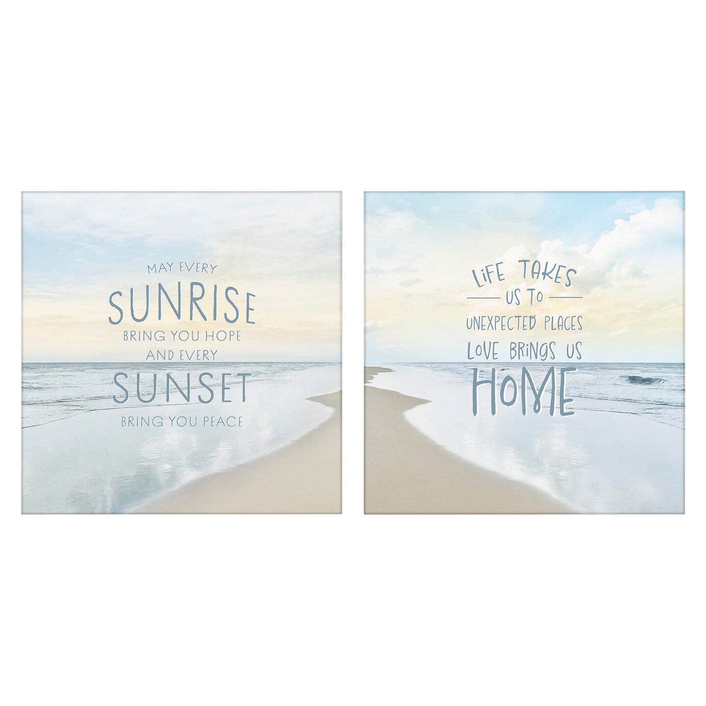 Stupell Industries Beautiful Beach Inspirations 2pc Canvas Set, design ...