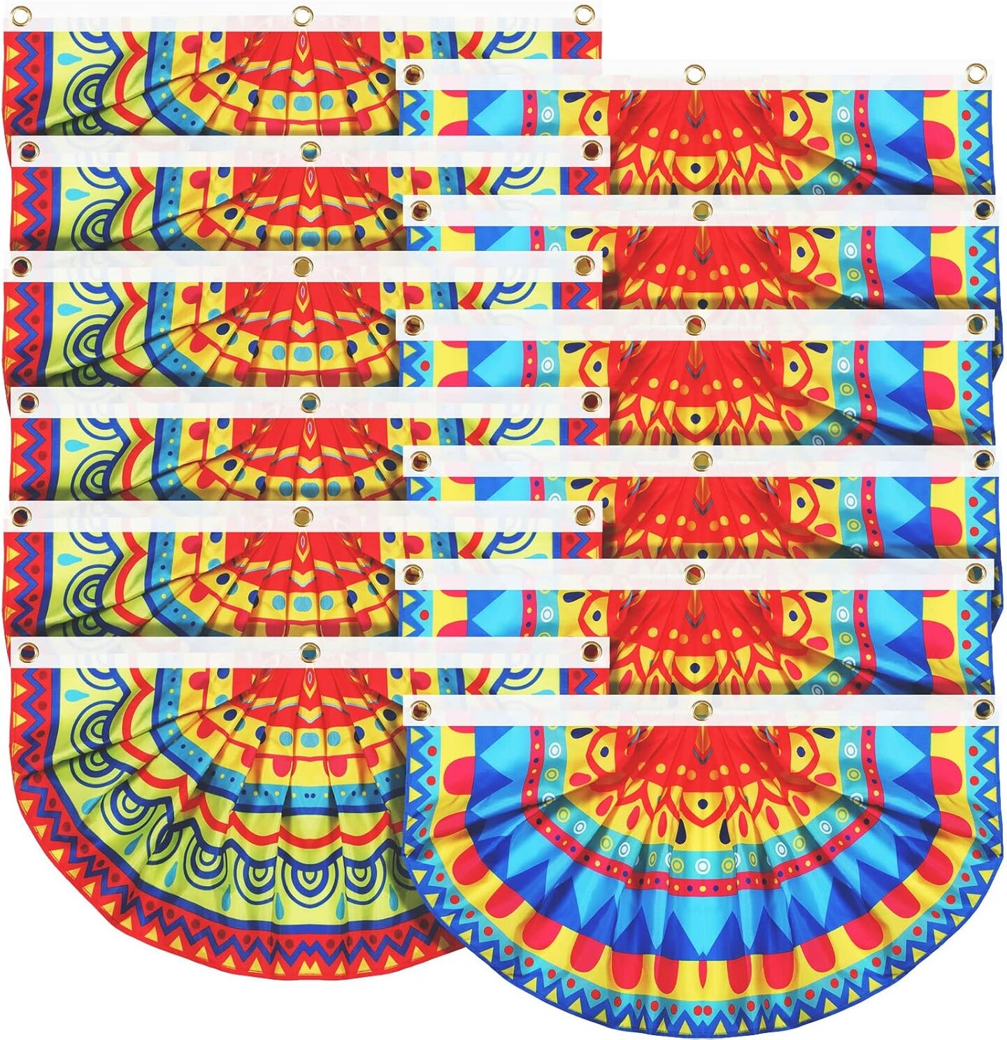 12 Pcs Mexican Party Decoration Luau Party Banner Fiesta Pleated ...