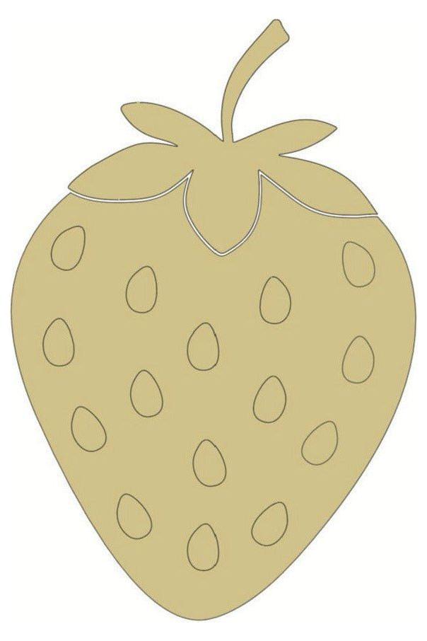 Unpainted MDF Strawberry with Lines Cutout | Michaels
