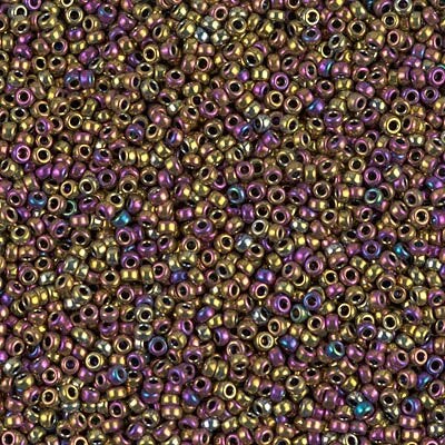 Miyuki 15/0 Round Seed Bead, Metallic Purple Gold Iris, #188, 8 grams | Michaels