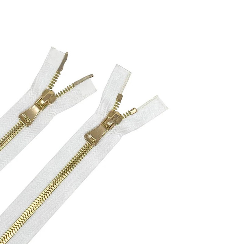 Metal 5MM Two Way Separating Zipper White Brass | Michaels
