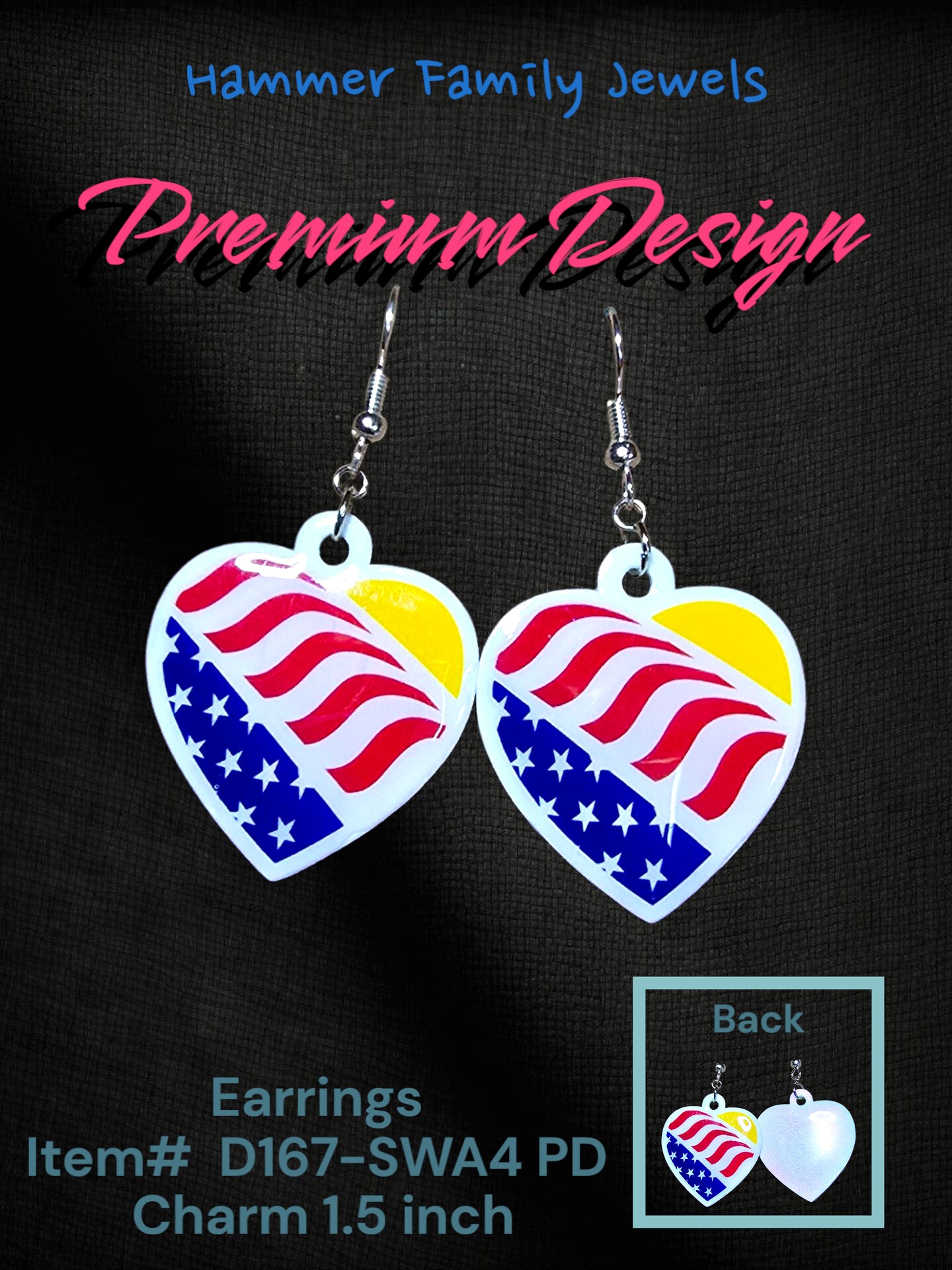 SWA American Flag Heart Premium Fan Art Earrings | MakerPlace by Michaels