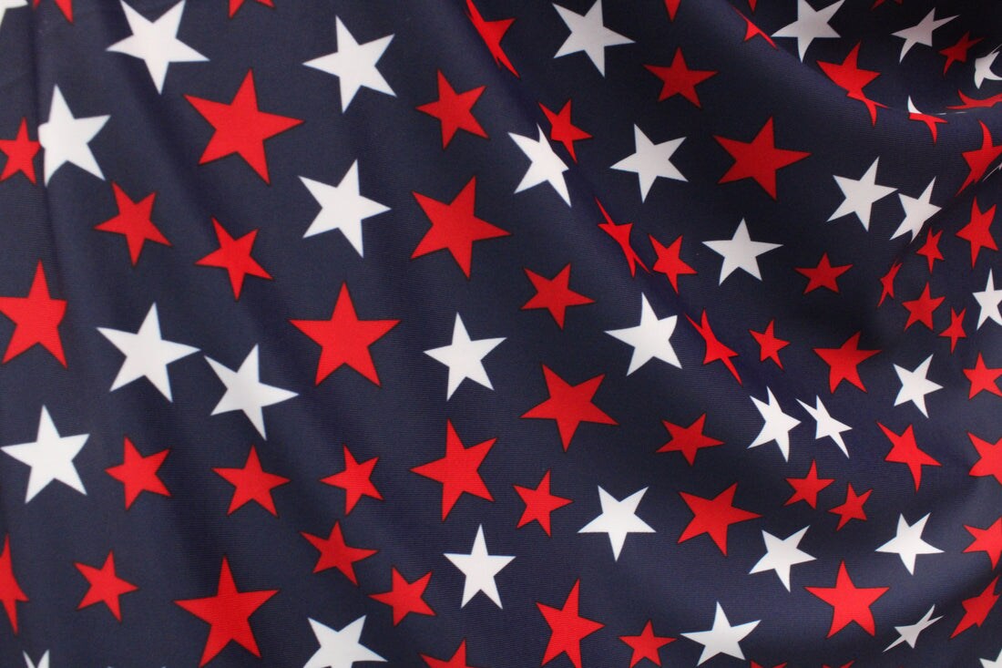 1 Yard Stars and Stripes Inspired Stretch Fabric for Performance ...