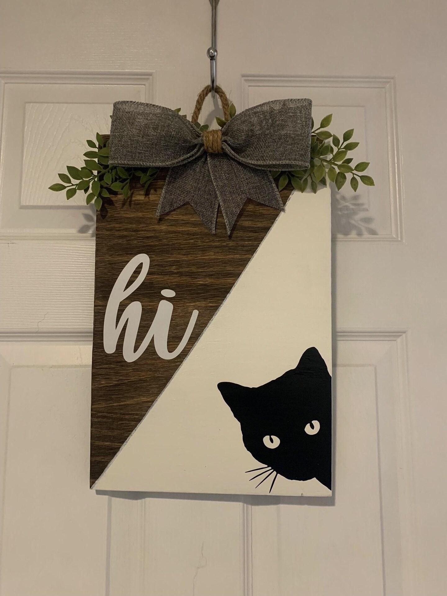 Welcome Sign Cat Sign Cat Door Hanger Crazy Cat Lady Sign Cat Mom Decor ...