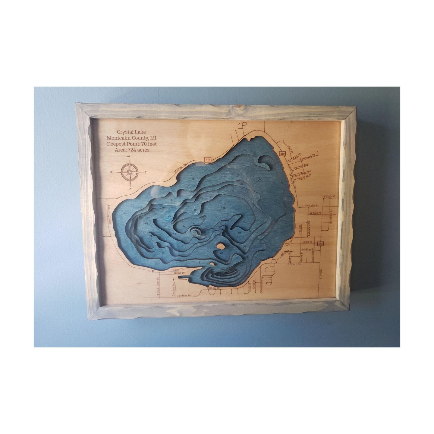 Crystal Lake 3d Wood Map | MakerPlace by Michaels