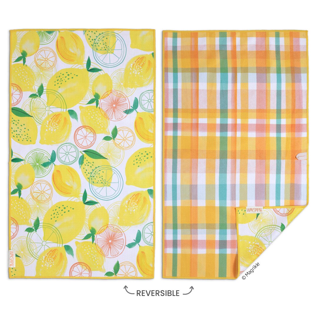 Lemon Plaid Microfiber Kitchen Dish Towel | Michaels