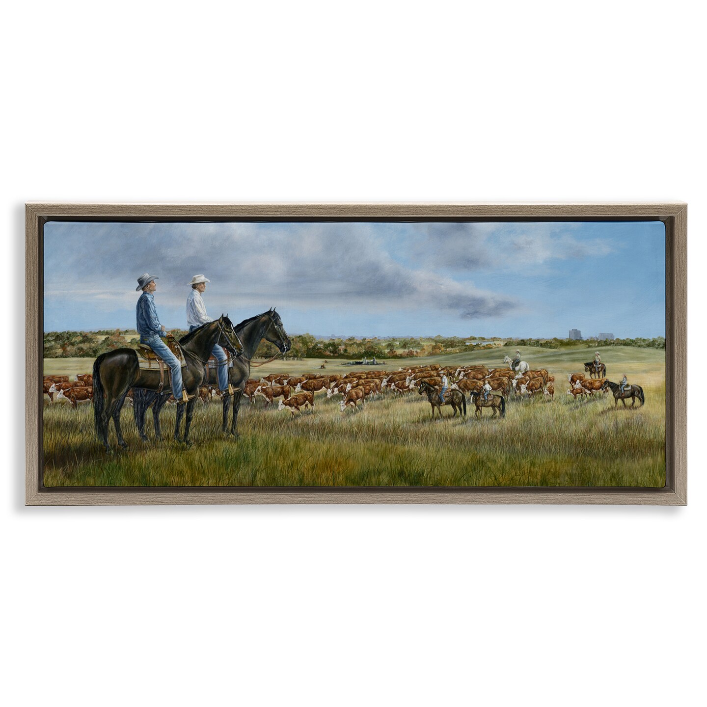 Stupell Industries Cowboys & Cattle in Vast Countryside Floating Frame ...