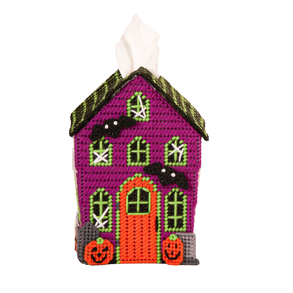 Herrschners Haunted House Tissue Box - October Plastic Canvas Kit ...
