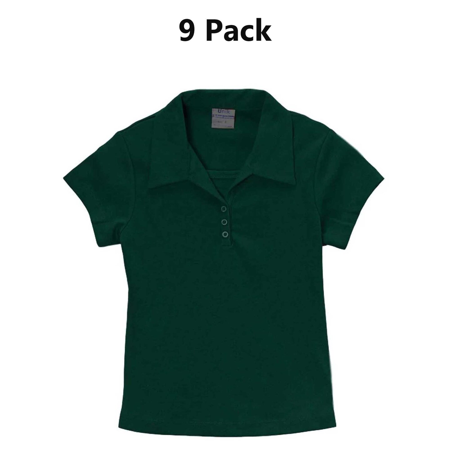 Girl's Uniform Triple Button Shirt, Size: 12 Years, Color: H.Green ...