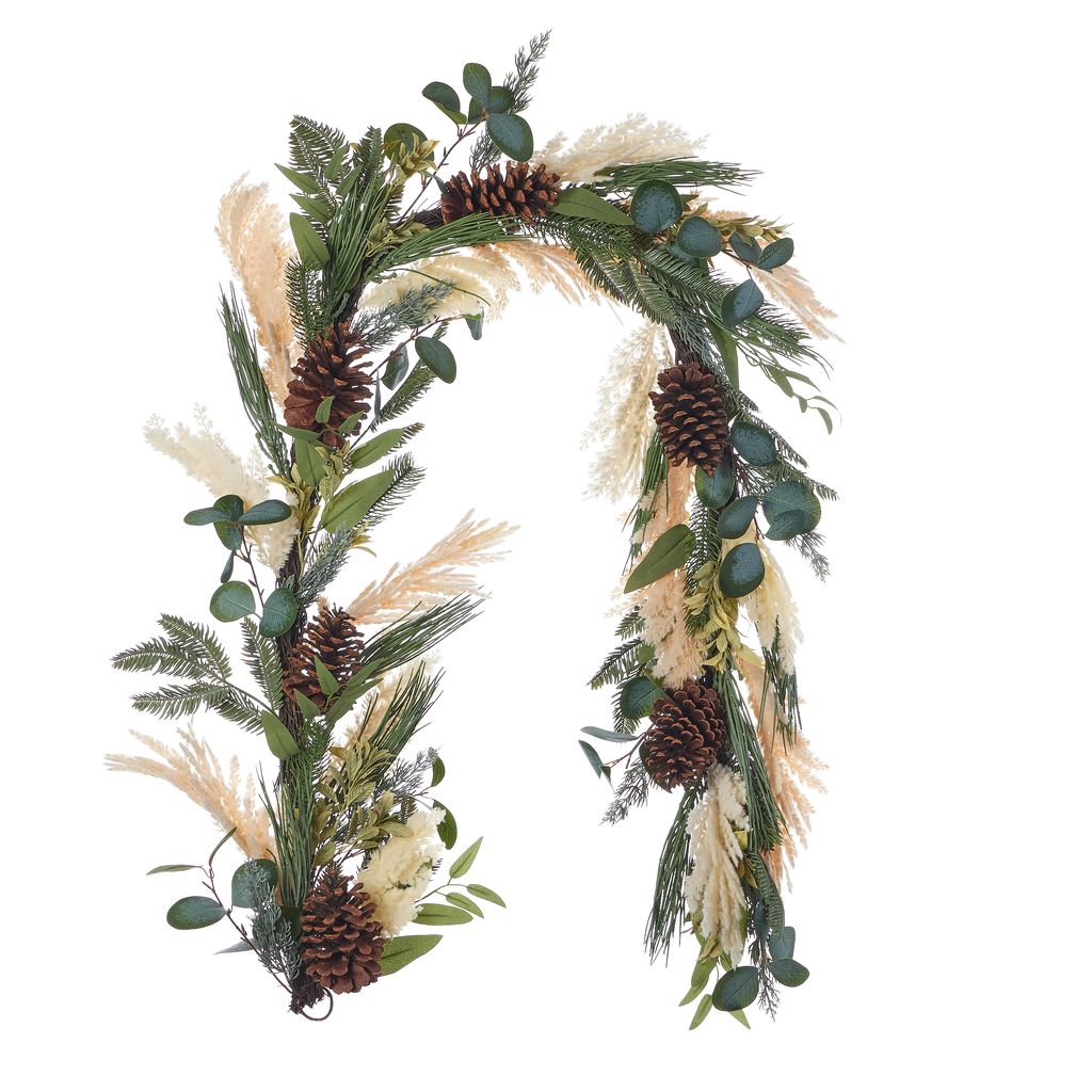 Christmas Eucalyptus and Pampas 6ft Garland | Michaels