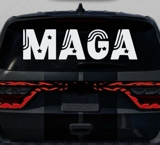 MAGA, Vinyl window decal, Nice looking flag decal Window Decal, Window ...