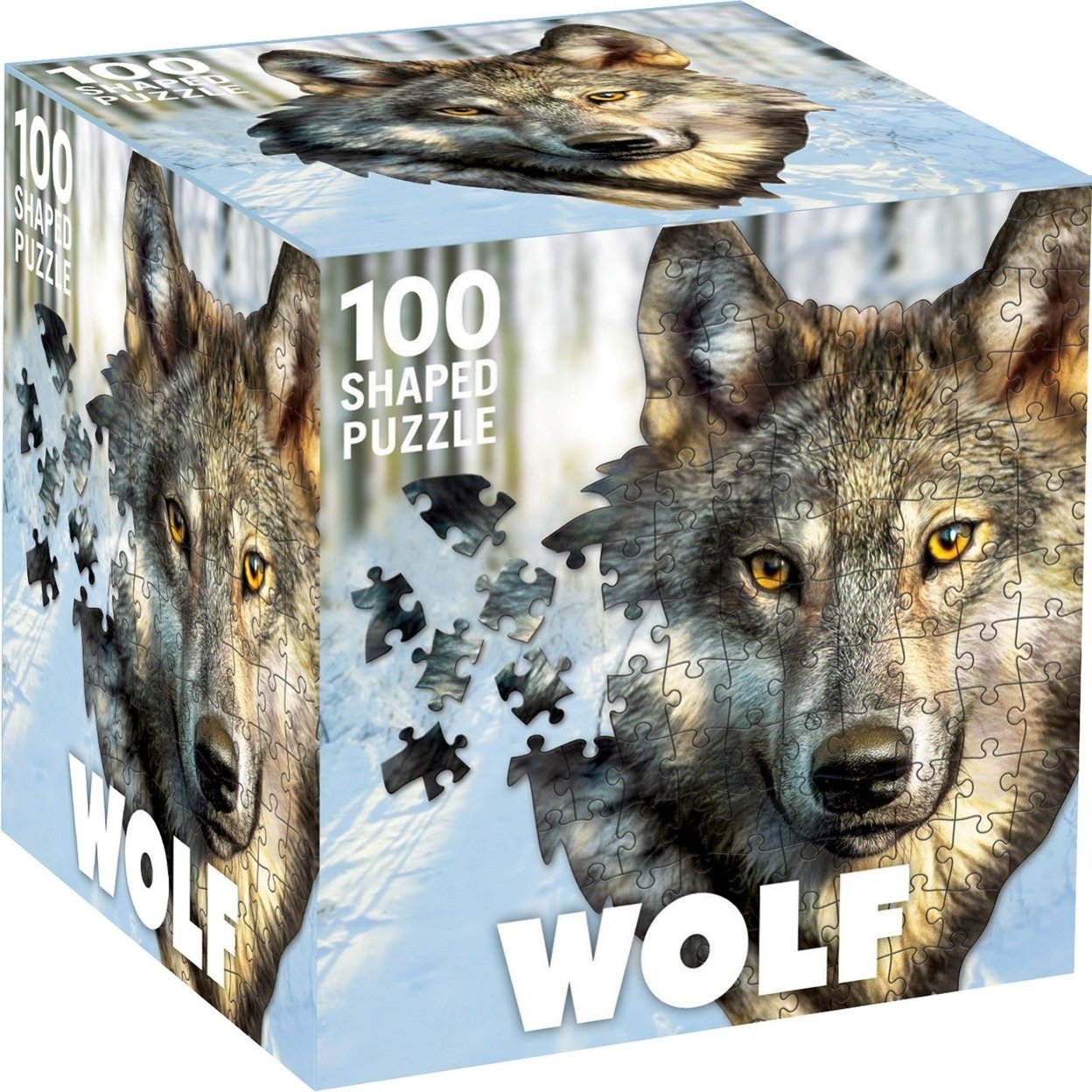 Wolf 100 Piece Shaped Jigsaw Puzzle Grey Wolf Portrait Eco-Friendly ...