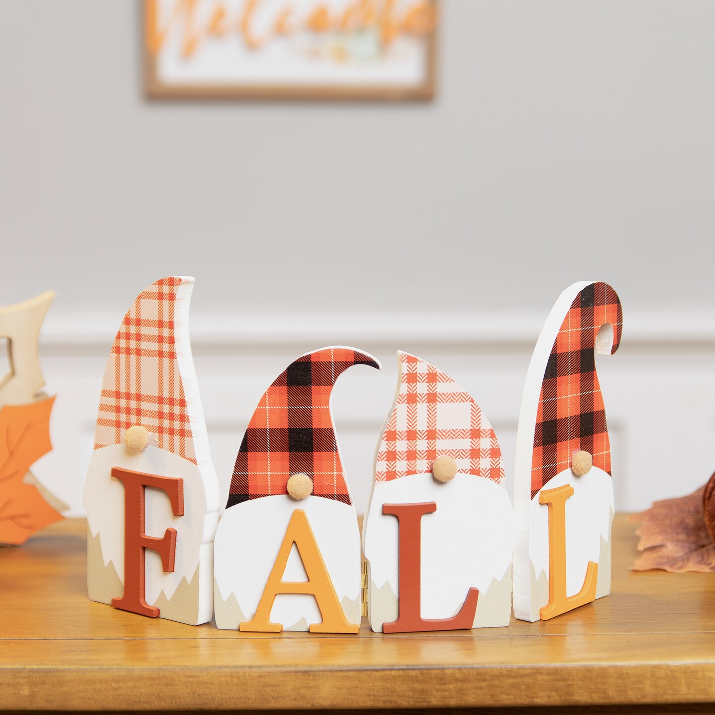 Northlight Plaid Gnomes Fall Harvest Wooden Sign - 10" | Michaels