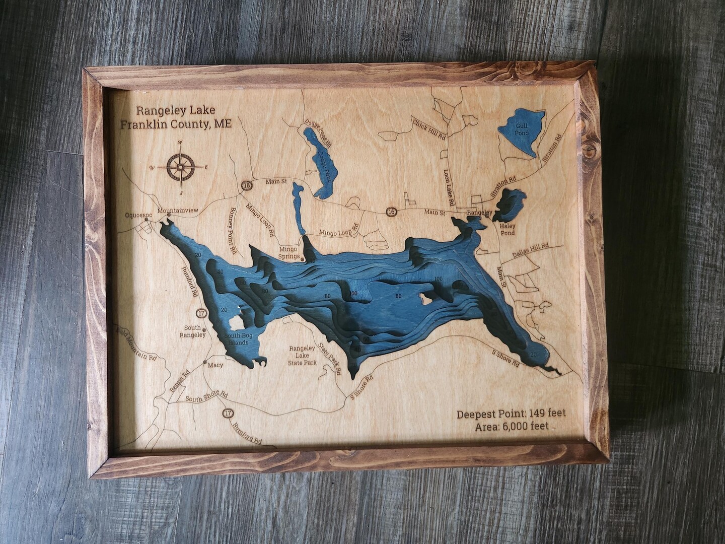 Rangeley Lake, ME 3d Wood Map | MakerPlace by Michaels