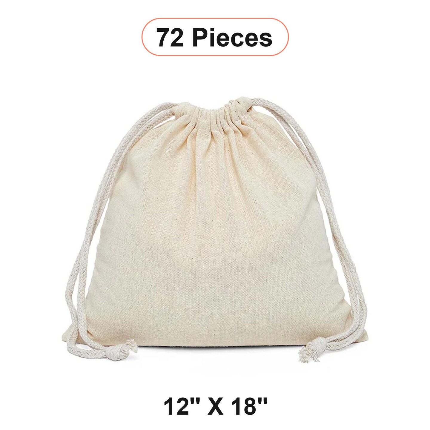 Ample 12" x 18" Plain Cotton Muslin Pouch | Michaels
