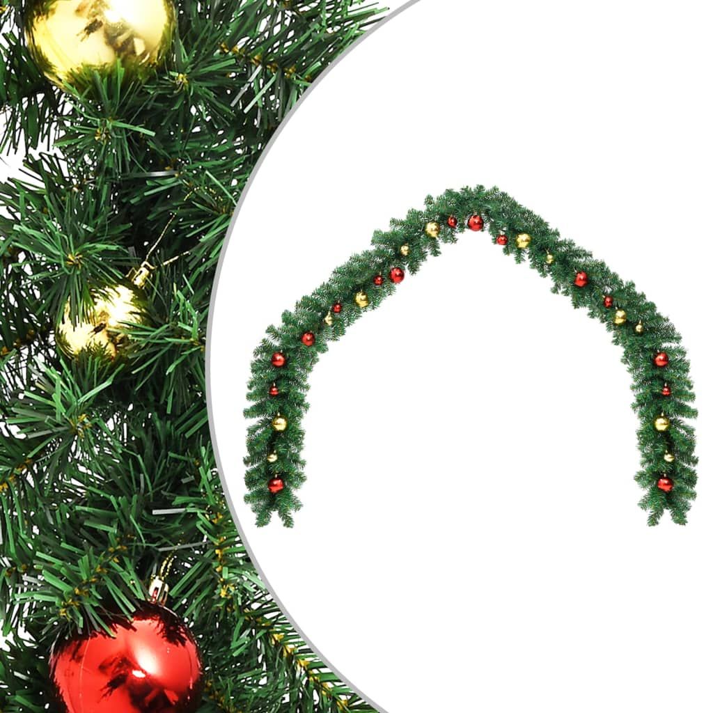 Edge Collections – Christmas Garland Decorated with Baubles – 1 Piece ...