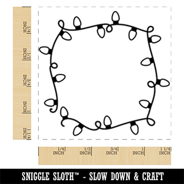 String of Christmas Lights Border Square Rubber Stamp for Stamping ...