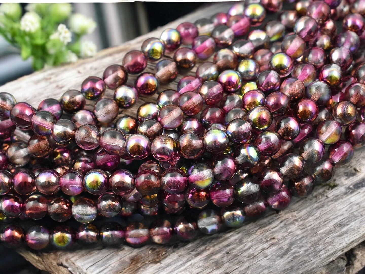 *25* 6mm Magic Raspberry Round Druk Beads | Michaels