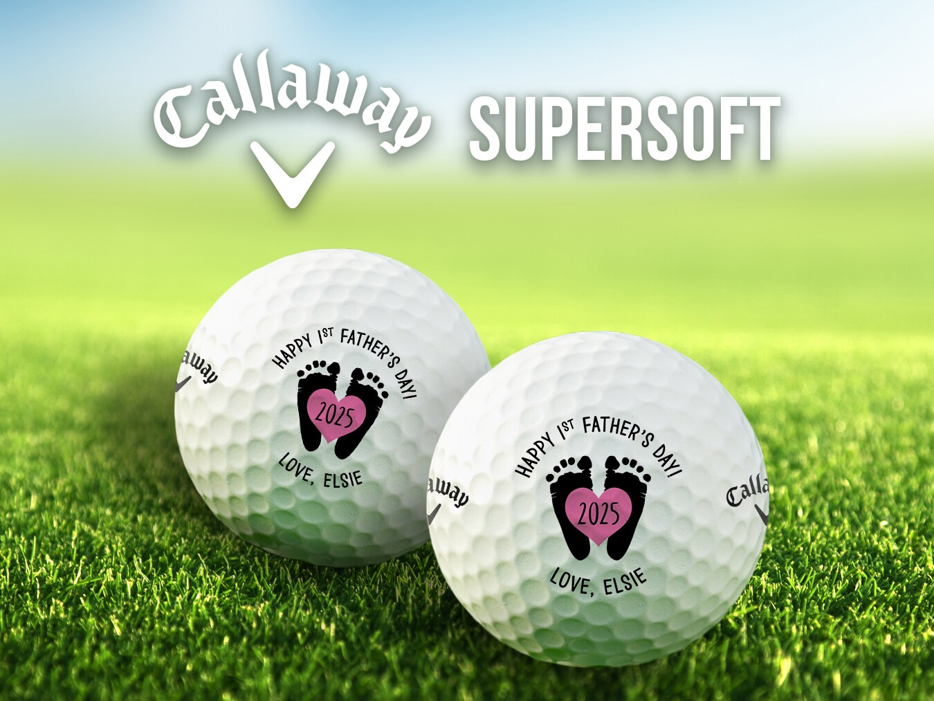 Baby Footprint Custom Golf Balls | First Father's Day Gift | Callaway ...