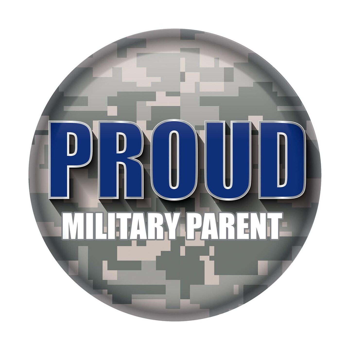 6 Pack Bulk Proud Military Parent Button - Blue with Light Camo | Michaels