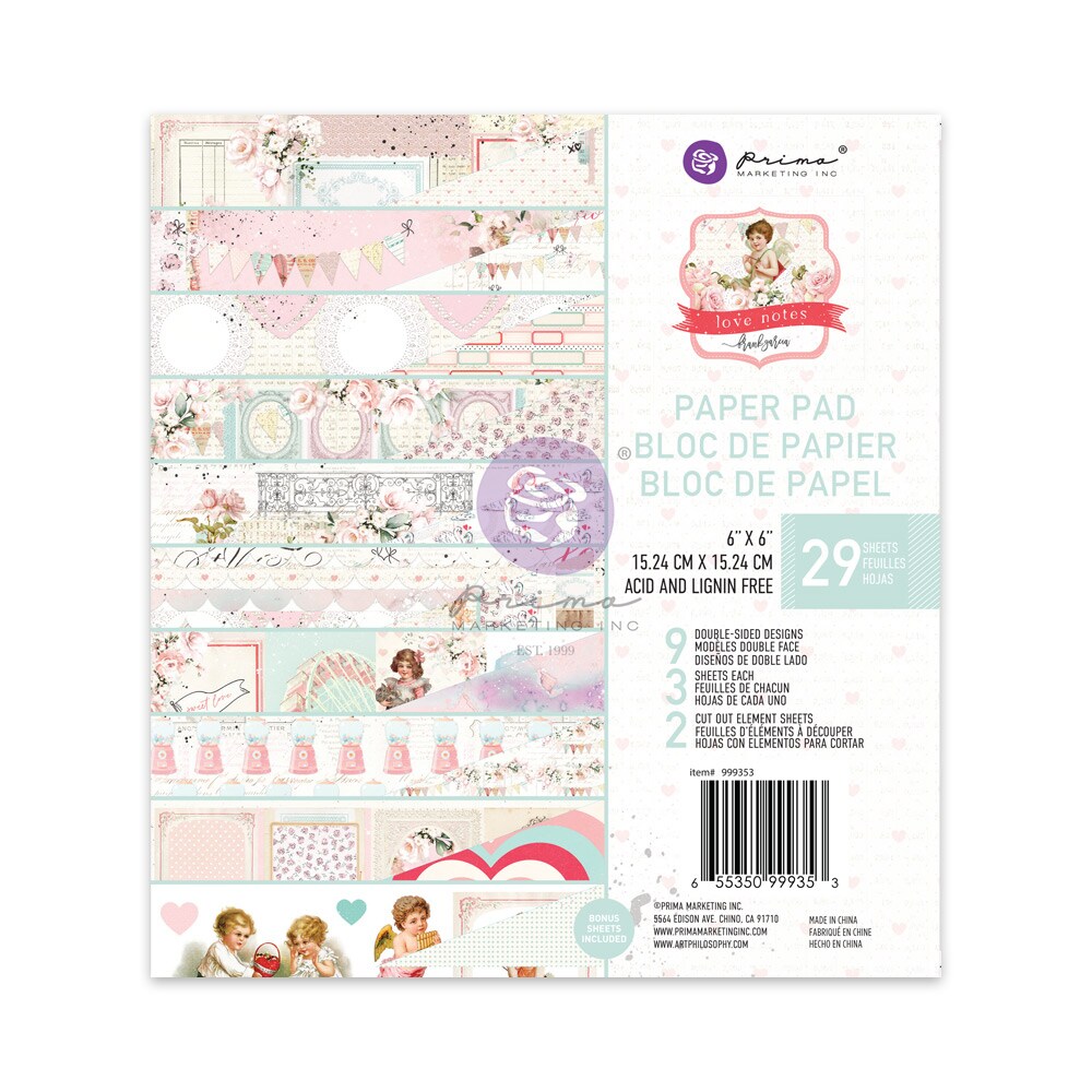 Love Notes Collection 6x6 Paper Pad - 29 sheets - 9 double sided ...