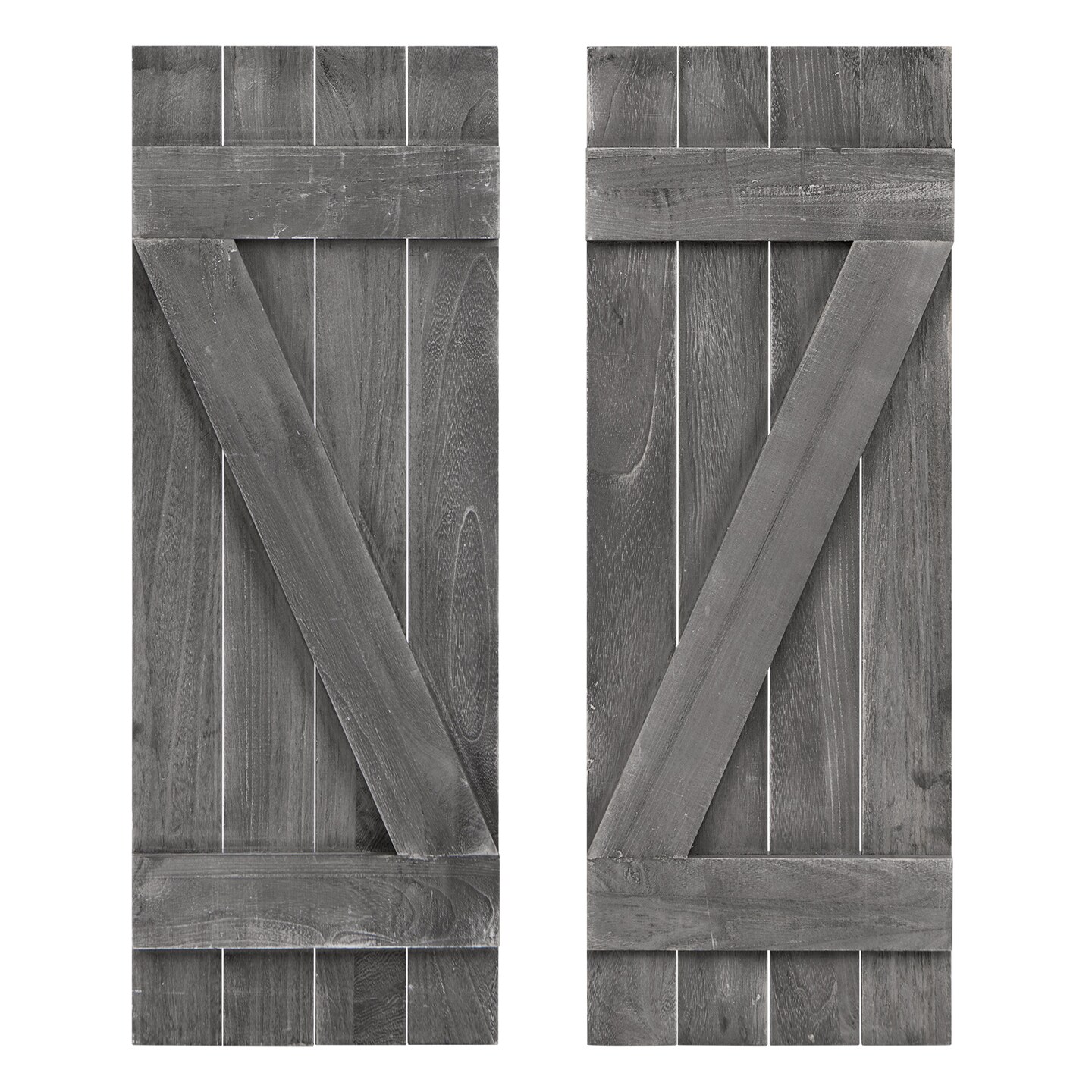 36 x 13 Inch Farmhouse Paulownia Wood Window Shutters Set of 2 for ...