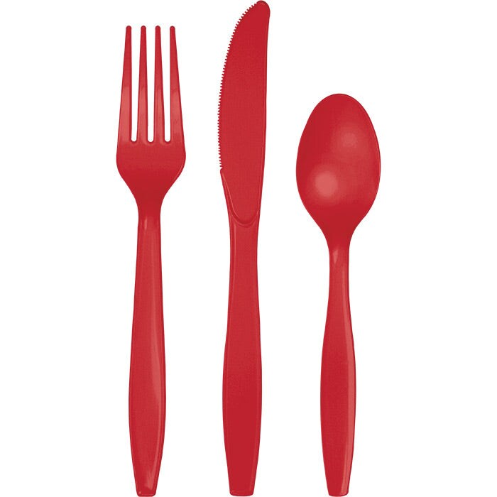 Bulk 288 pc Classic Red Assorted Plastic Cutlery | Michaels