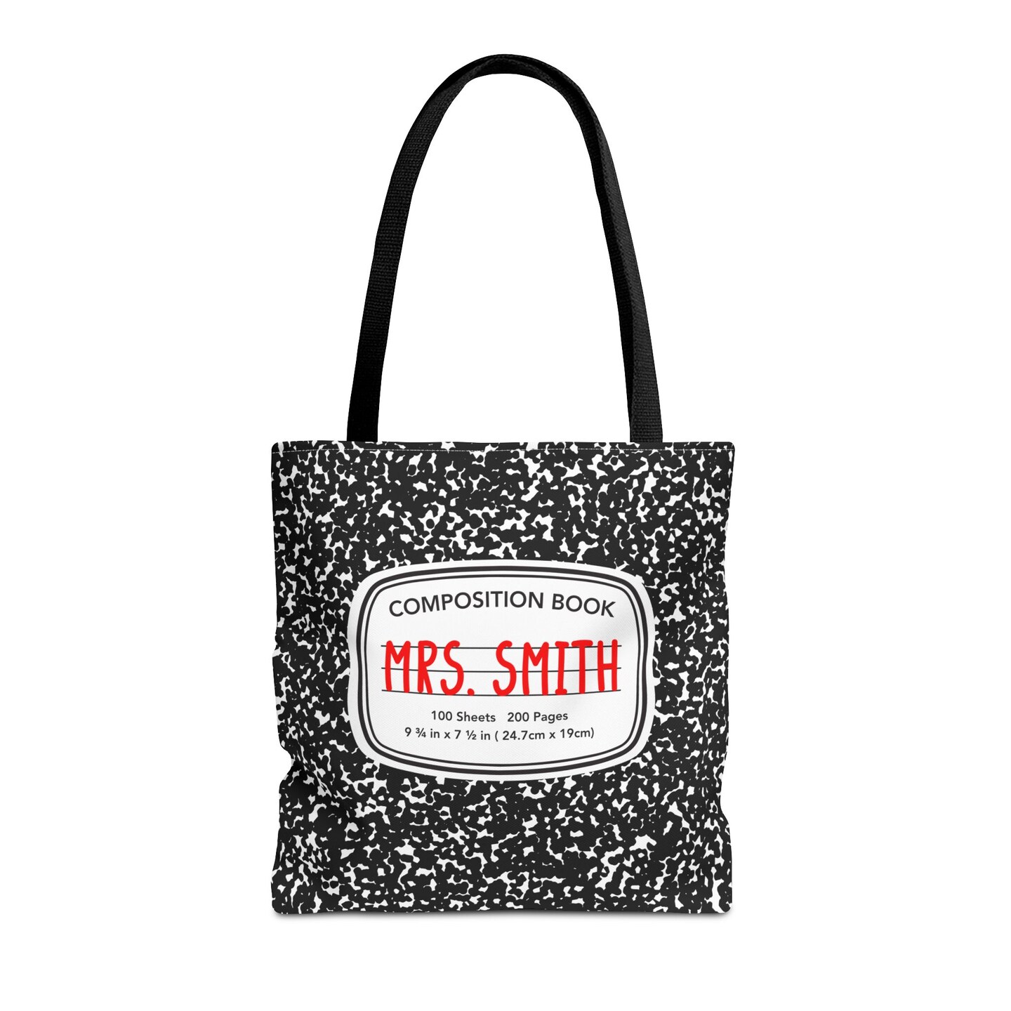 Custom Composition Notebook Tote Bag | Nostalgic Gift for Teacher ...