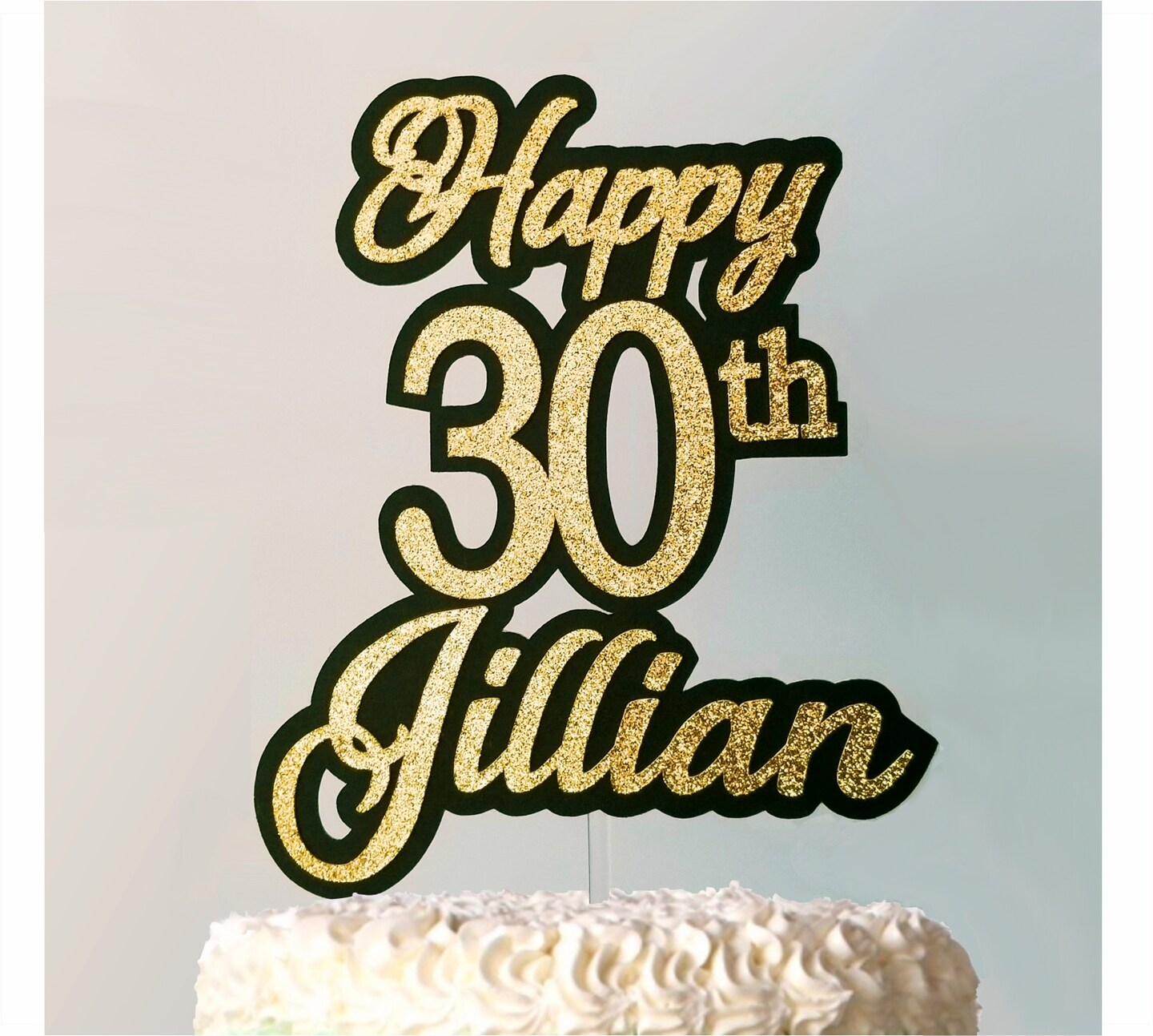 30th Birthday Cake Topper ~ Personalized Glitter Happy Birthday Two ...