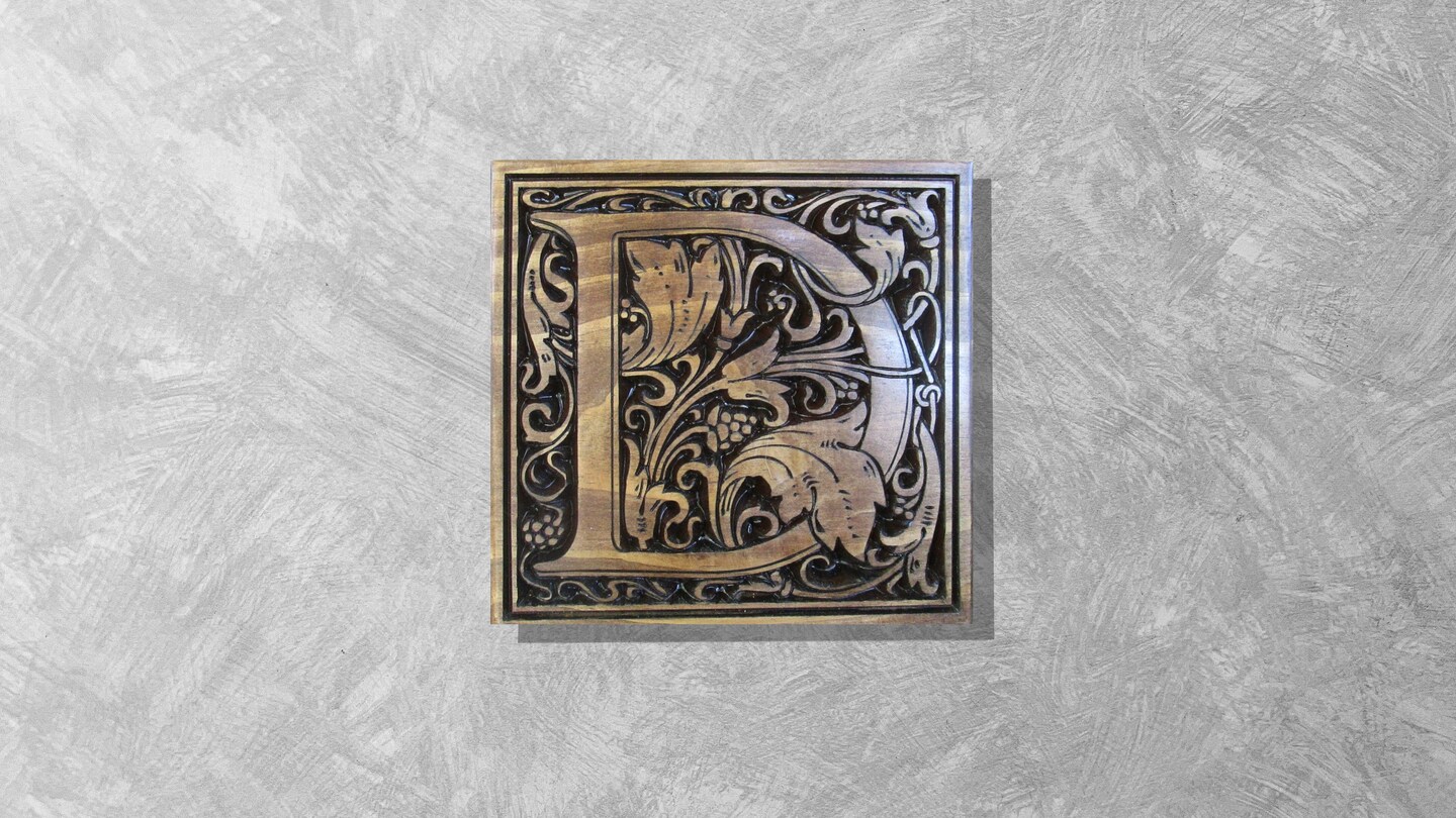 Carved Monogram Initial, Wooden Letter Sign, Family Letter Plaque ...