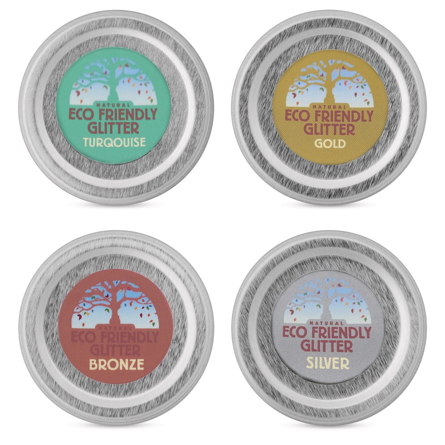 Natural Earth Paint Eco-Friendly Cosmetic Glitter - Set of 4, Assorted ...