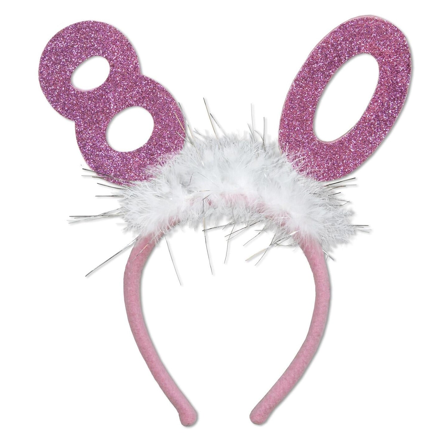 12 Pack Beistle 80th Birthday Party Glittered Boppers with Marabou ...