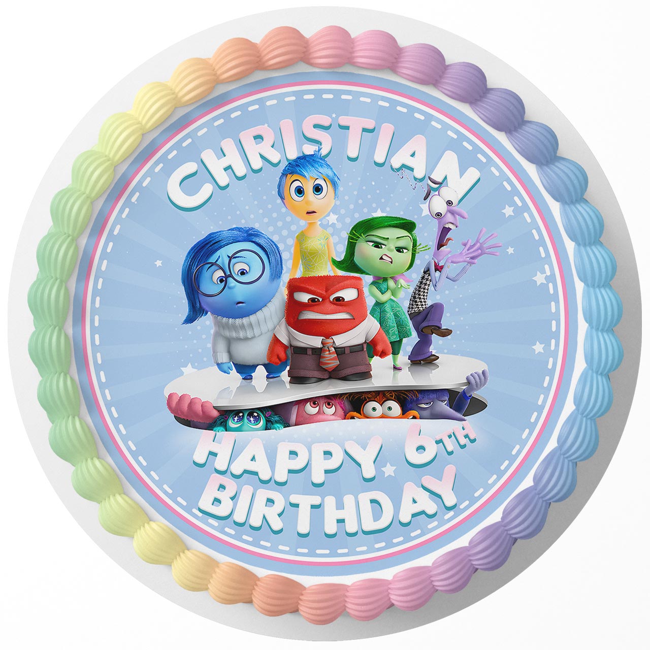 Inside Out 2 R Edible Cake Image Image Topper Birthday Cake Sheet Round ...